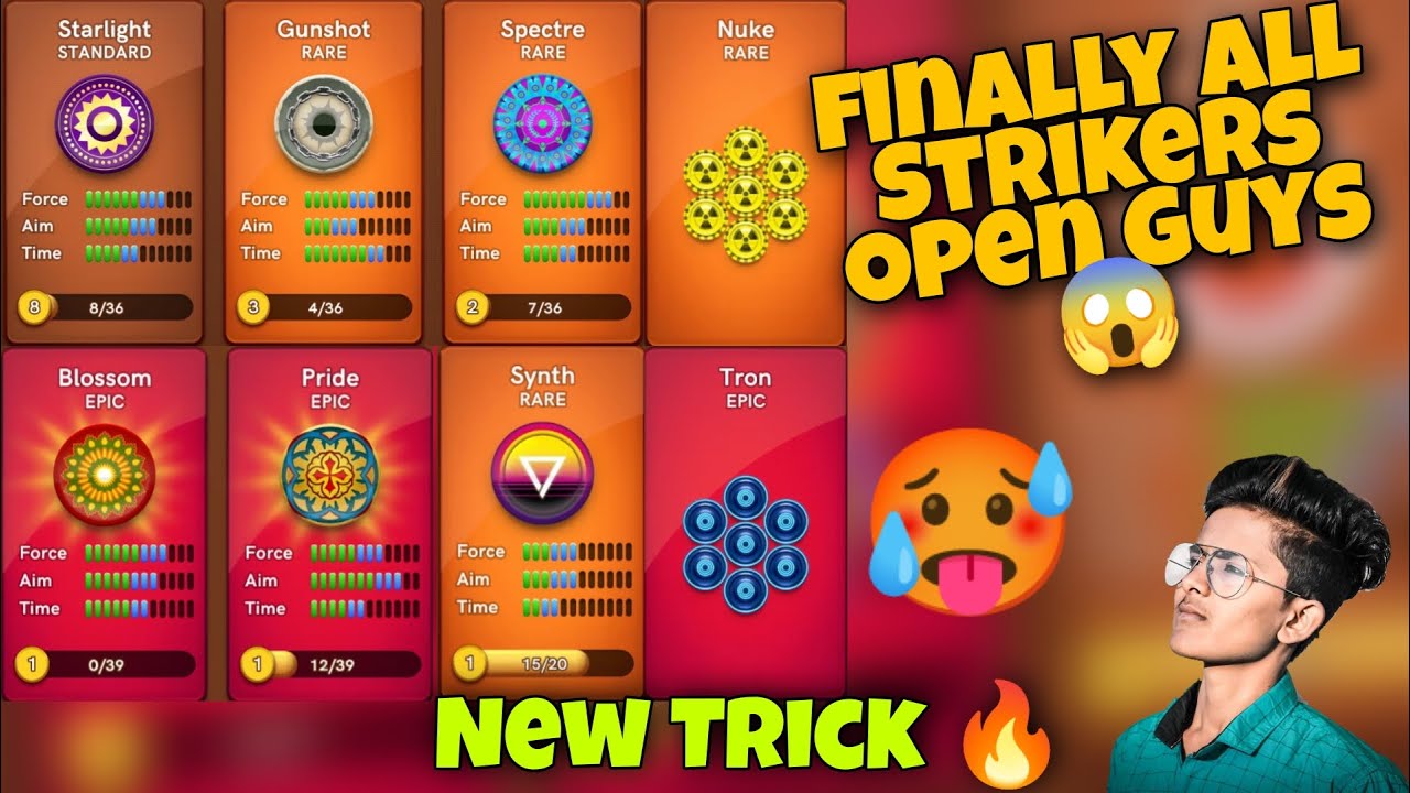 Finally All Strikers Open 😱 Carrom pool |Carrom pool New Trick Striker ...