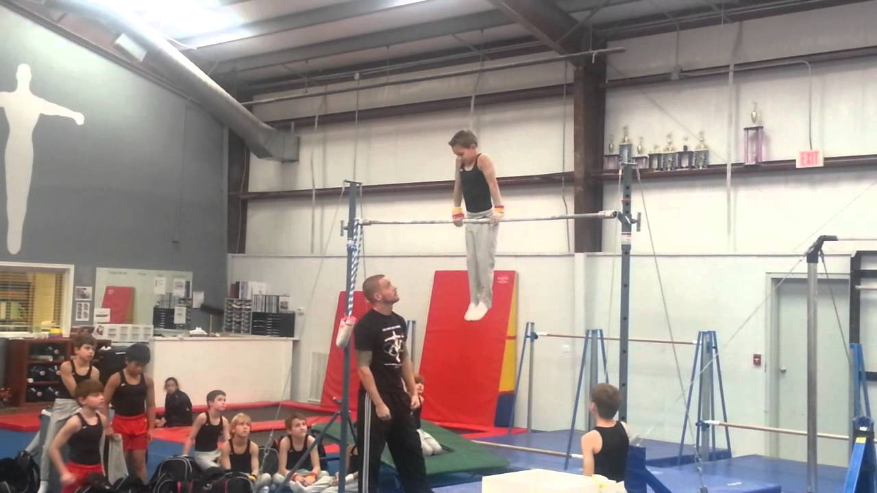 Mock meet high bar 8 year old level 6 - YouTube