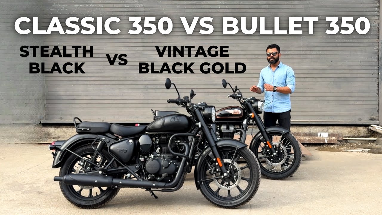 Classic 350 Stealth Black vs Vintage Bullet 350 Black Gold | Black ...