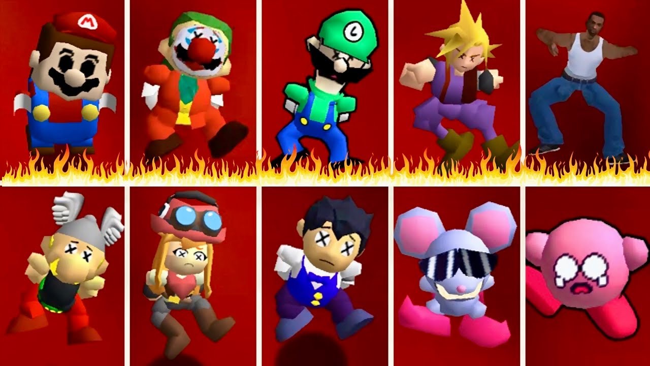 LEGO Mario, Kirby & More Characters Falling in LAVA Animations - Super ...
