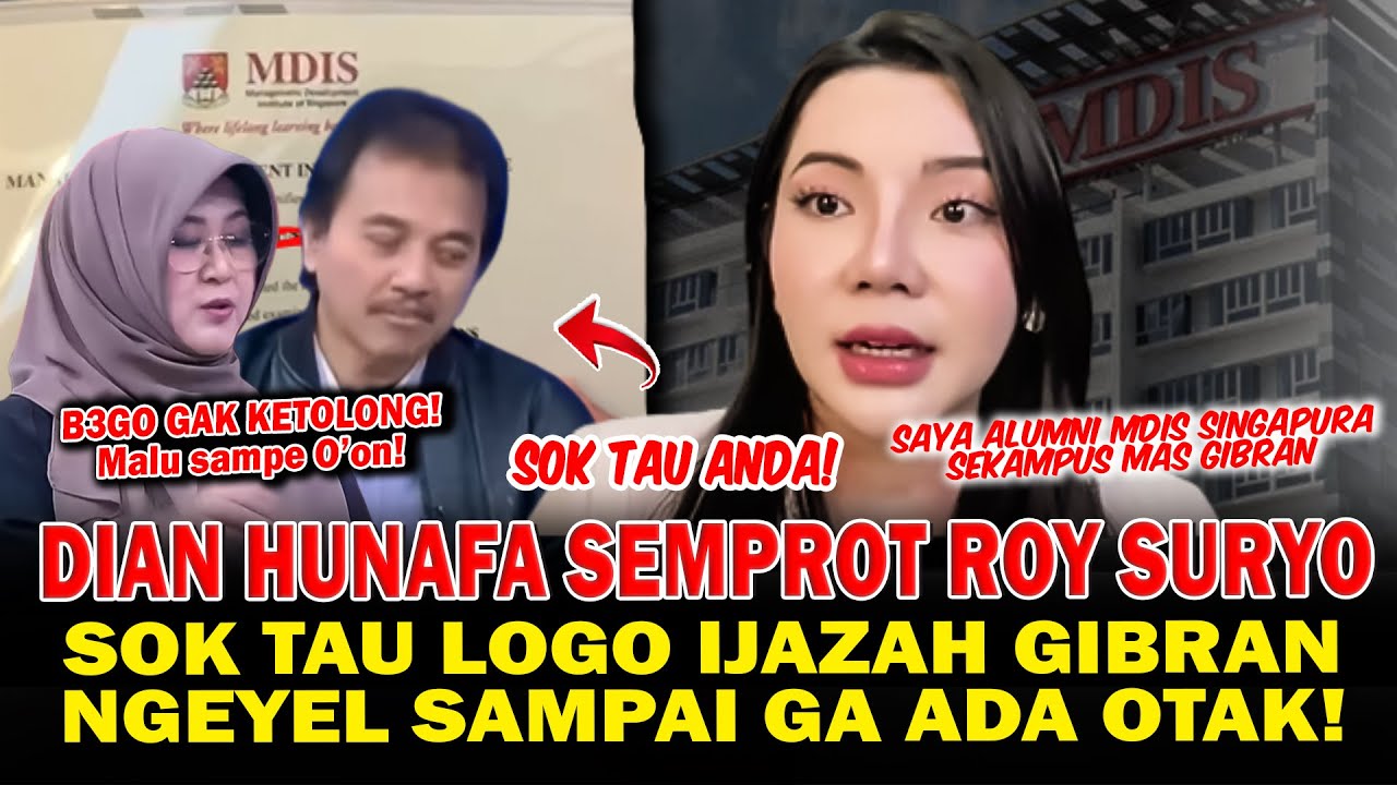 Blak-Blakan! Dian Hunafa Skakmat Roy Suryo Tuduh Ijazah Gibran Palsu ...
