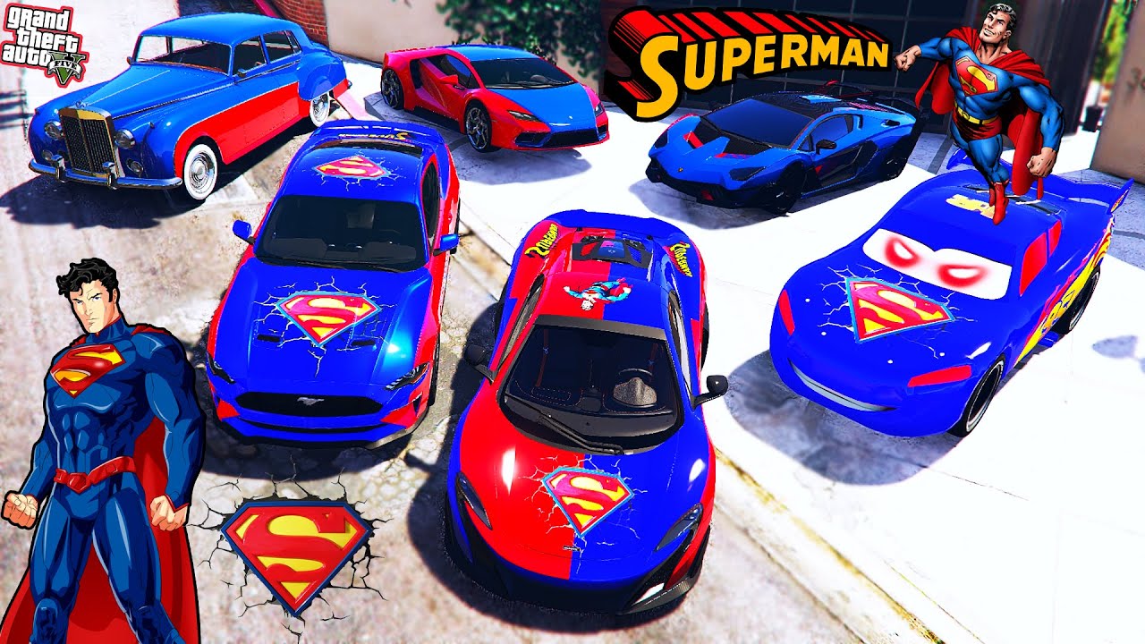 GTA 5 - Stealing SUPERMAN Modified cars with Franklin ! (Real life cars ...
