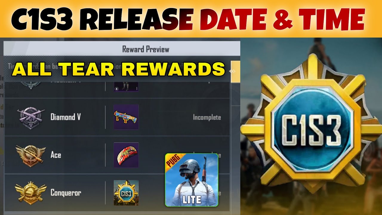 Pubg Lite C1S3 आ गया 😍| Pubg Lite C1S3 Tear Reward | Pubg Lite Season 22 Release Date| C1S3 ...