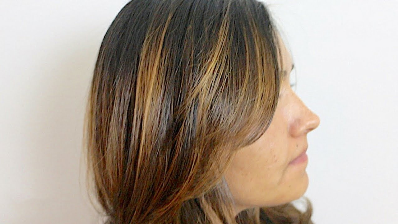 Brunette Balayaged Highlights // Beginner Hand Painted Color ...