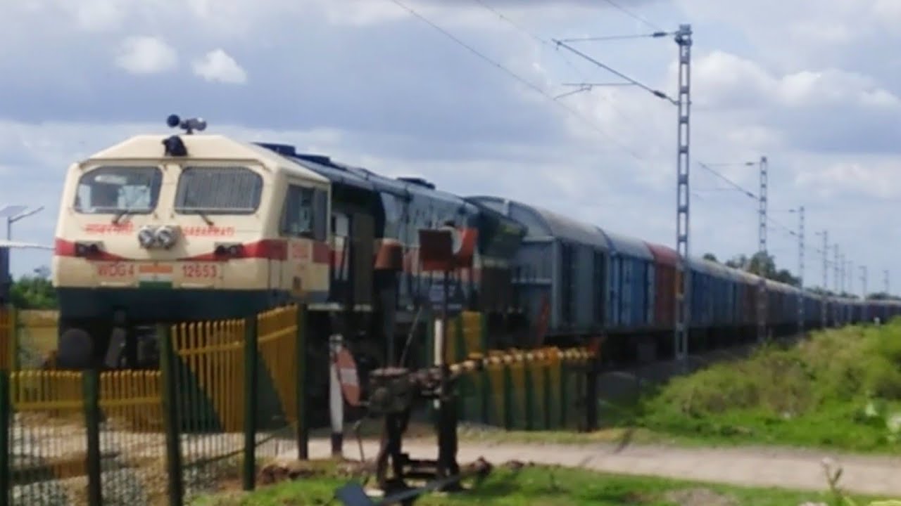 WDG-4 with BCNHL FREIGHT WAGONS, clip 1 - YouTube