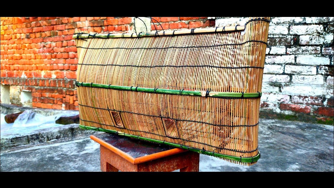 Making traditional FISHING trap | bamboo fishing trap | village fishing ...