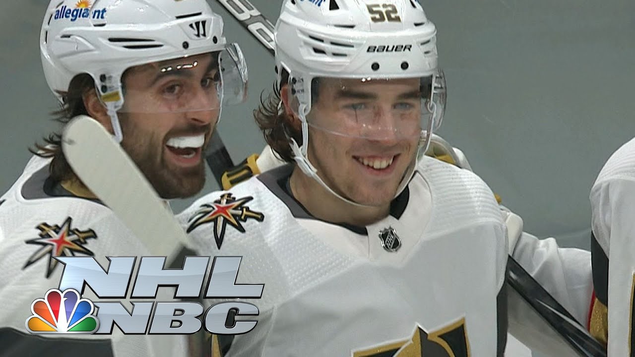Golden Knights' Dylan Coghlan picks up first career NHL goal, hat trick ...