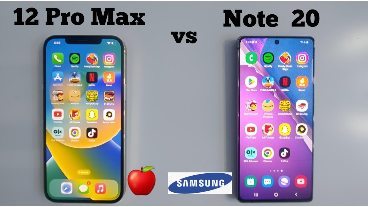 iphone 12 Pro Max VS Samsung Note 20 || Speed Test - YouTube