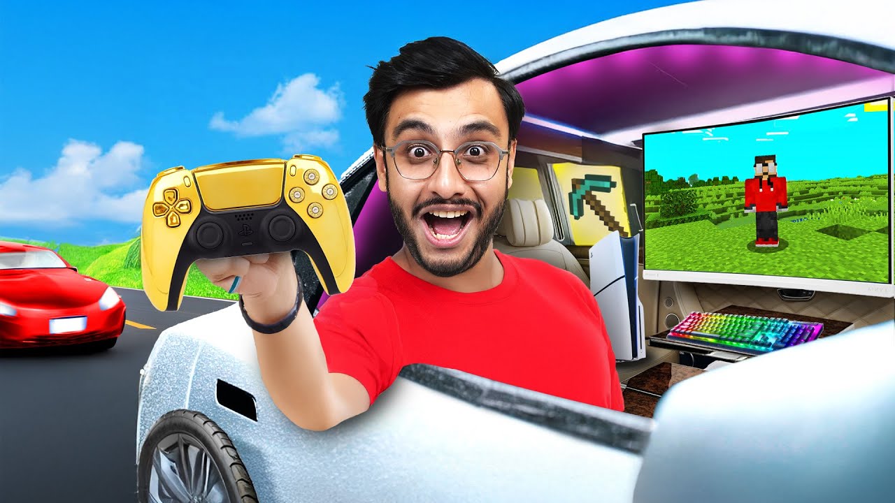 I MADE A GAMING SETUP IN MY CAR - YouTube