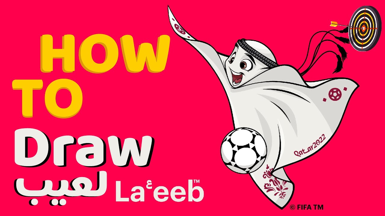 How to Draw Laeeb | La3eeb | تعلم رسم لعيب تعويذة كأس العالم 2022 - YouTube