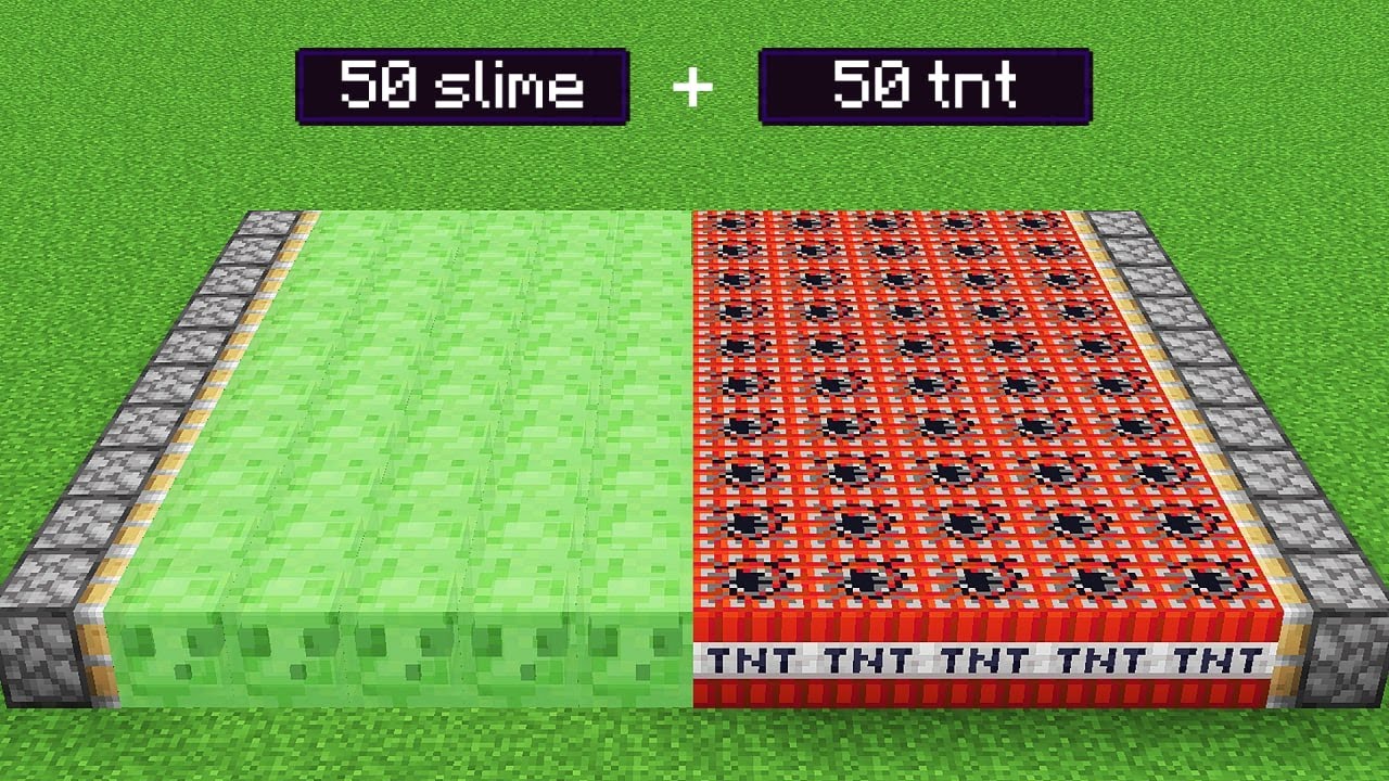 50 slime + 50 tnt = ??? - YouTube