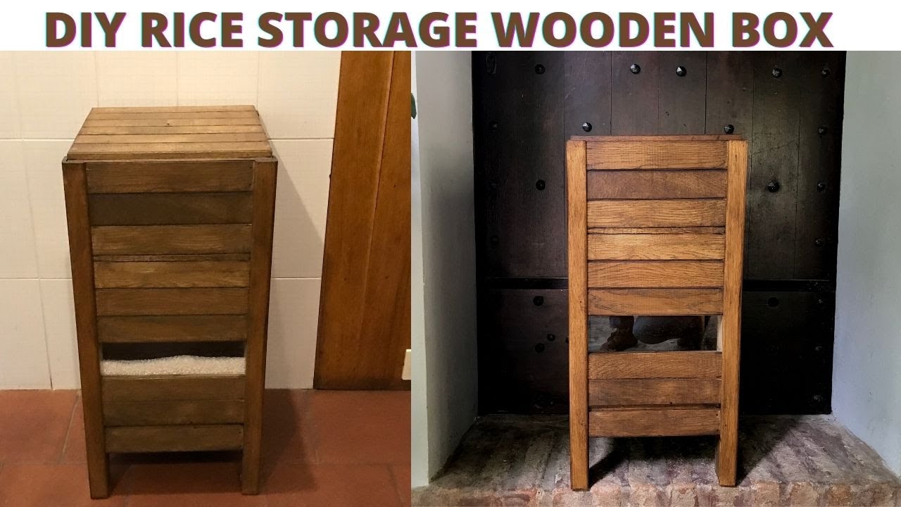 DIY RICE STORAGE BOX | WOODEN RICE DISPENSER LOL - YouTube