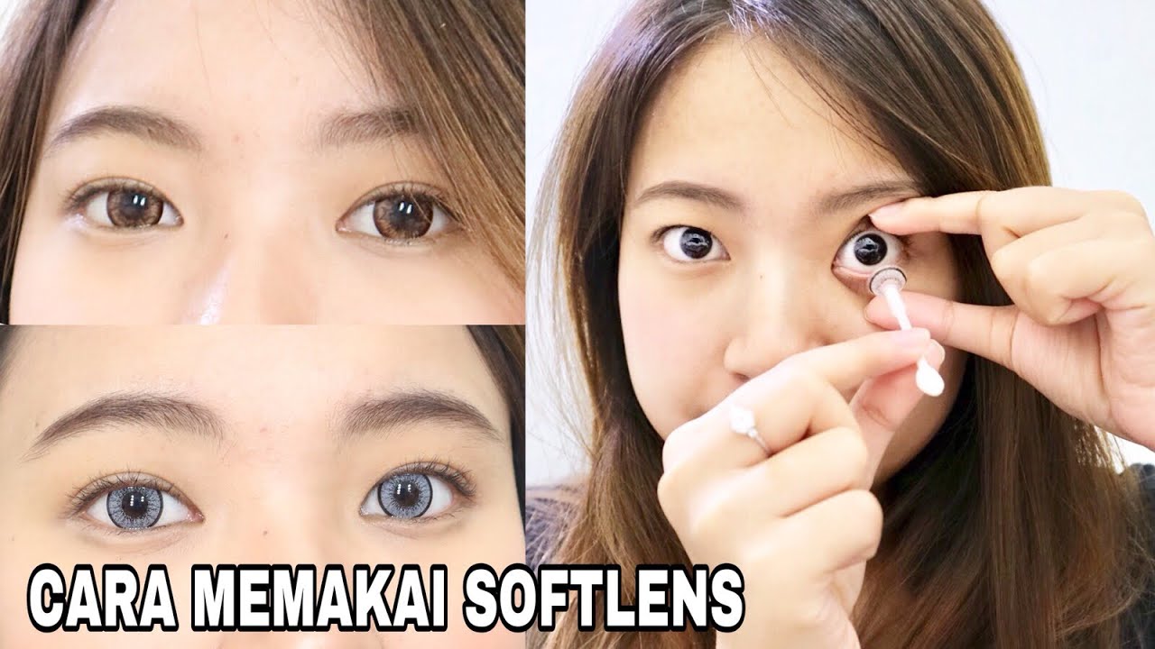 CARA MEMAKAI SOFTLENS BAGI PEMULA || B-EYE FROM SPARKLINGCHIX - YouTube