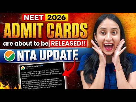 NEET 2026 ADMIT CARDS are about to go LIVE🔥 | NTA Update✅️ #neet #neet2026 #update #exam #yt