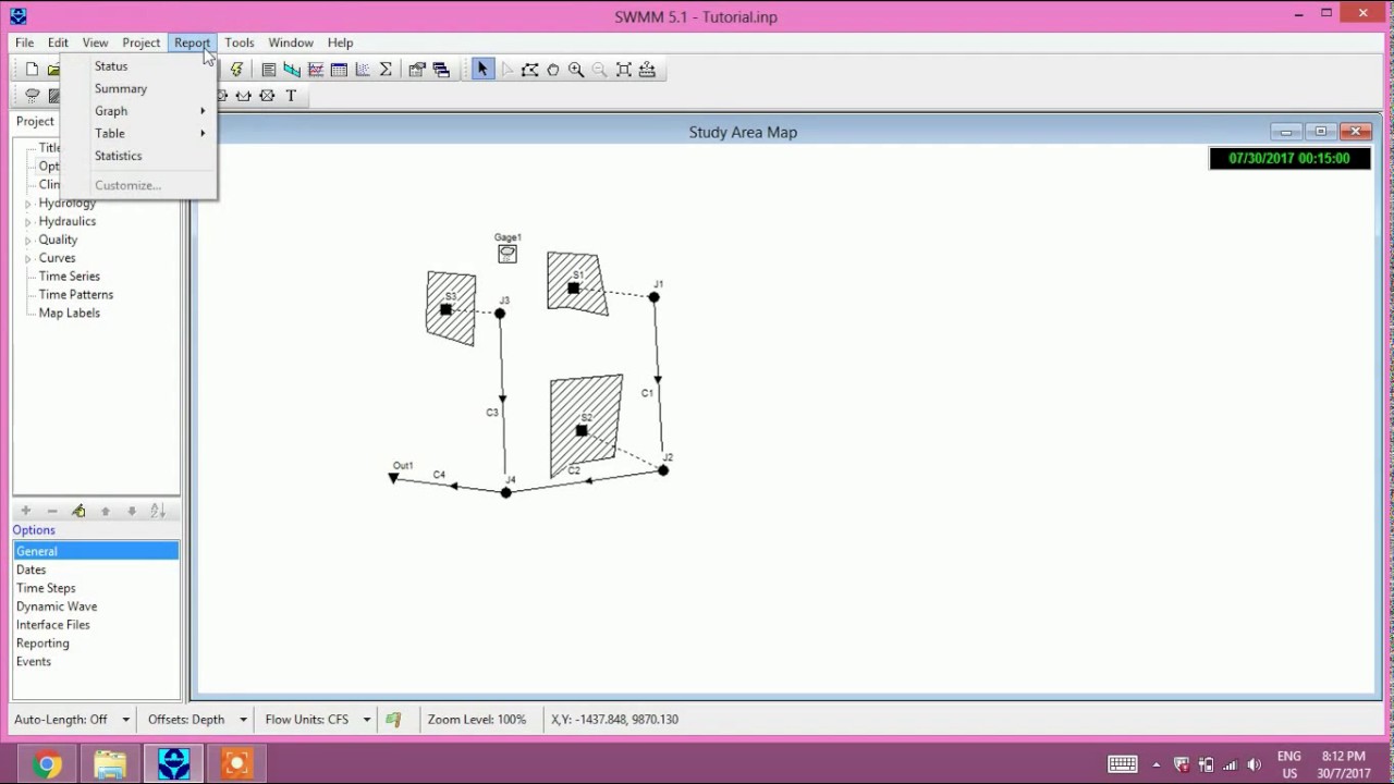 Copy of SWMM 5 1 Tutorial Example - YouTube