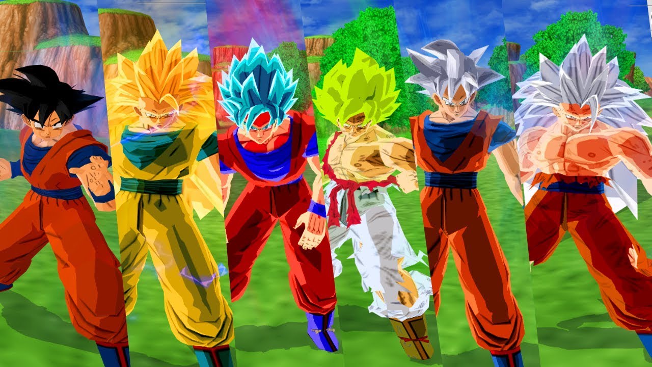 TODAS AS TRANSFORMAÇÕES DO GOKU - SSJ, SSJ2, SSJ3, SSB, SSB100X, LSSJ ...