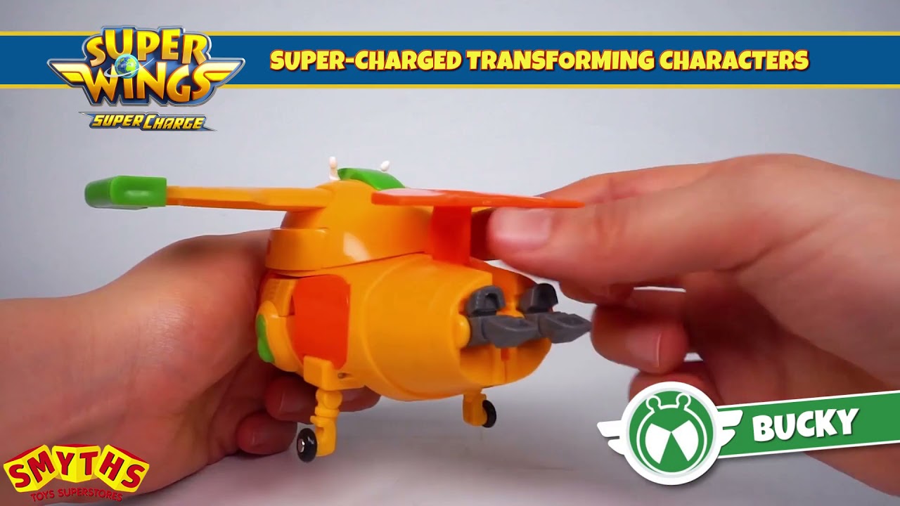 Super Wings Transforming-Supercharged Bucky - Smyths Toys - YouTube