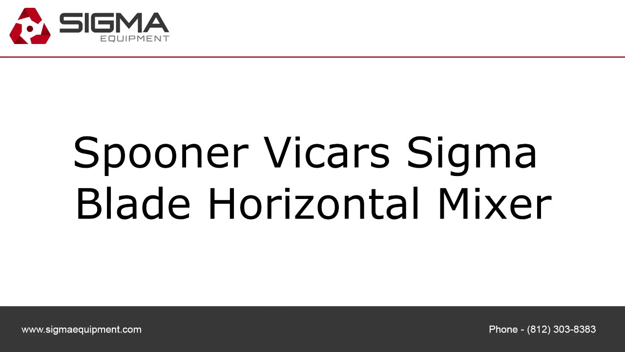 Spooner Vicars Sigma Blade Horizontal Mixer - YouTube