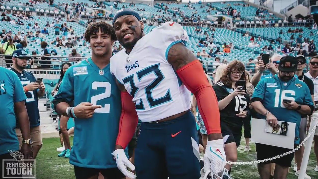 Titans Derrick Henry meets Baker player who broke his record, Kayleb ...