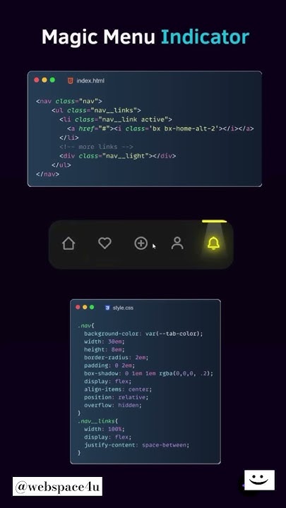 Magic Menu Indicator🤘🏻 Csstricks Coding Codinglife Codingbootcamp Viral Coder