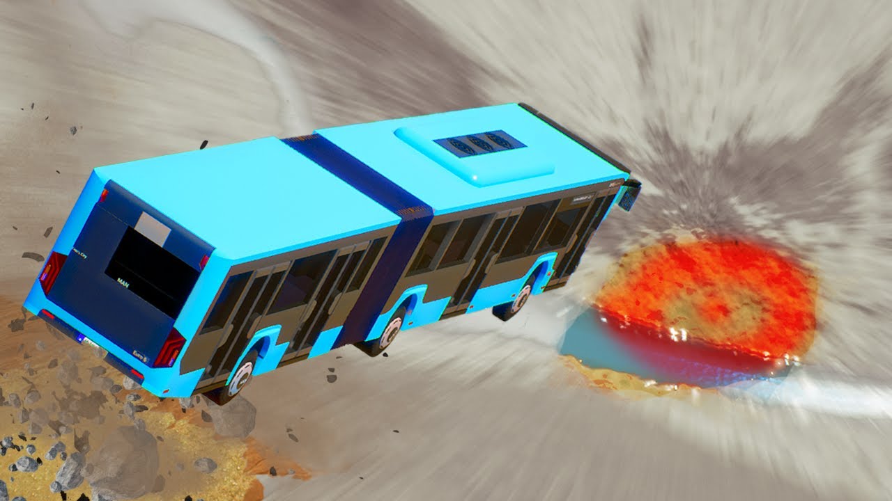 THREW LEGO BUS OFF A HUGE MOUNTAIN! LEGO BUS FALLING OFF A CLIFF - 😁 ...