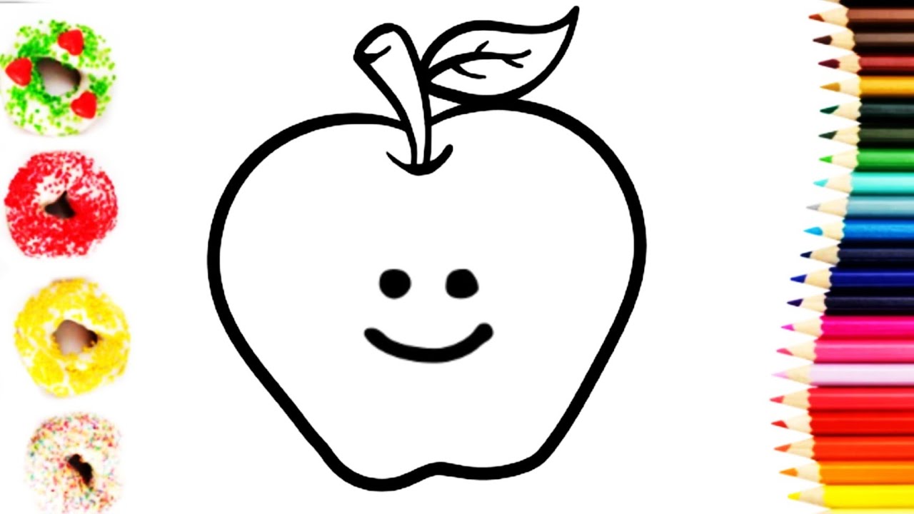 How to draw a apple || step by step drawing Apple || apple drawing with ...