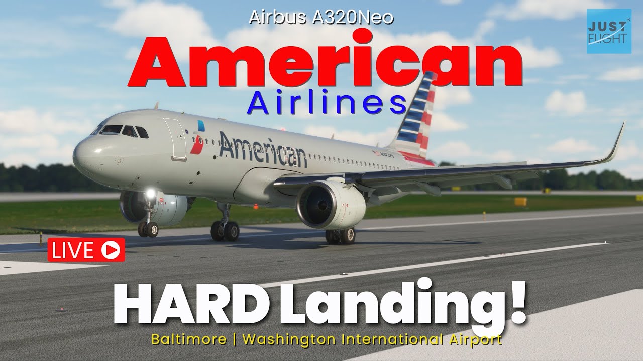 LIVE!!! |American Airlines A320Neo Hard Landing at Baltimore Washington ...