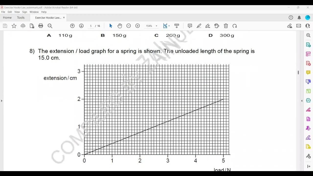 Exercise Hooke's law questions Cambridge IGCSE O level Physics 0625 ...