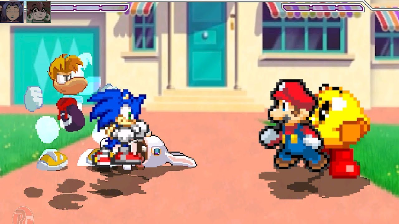 TEAM SONIC and RAYMAN vs TEAM MARIO and PAC-MAN | BEST OF 3 - YouTube