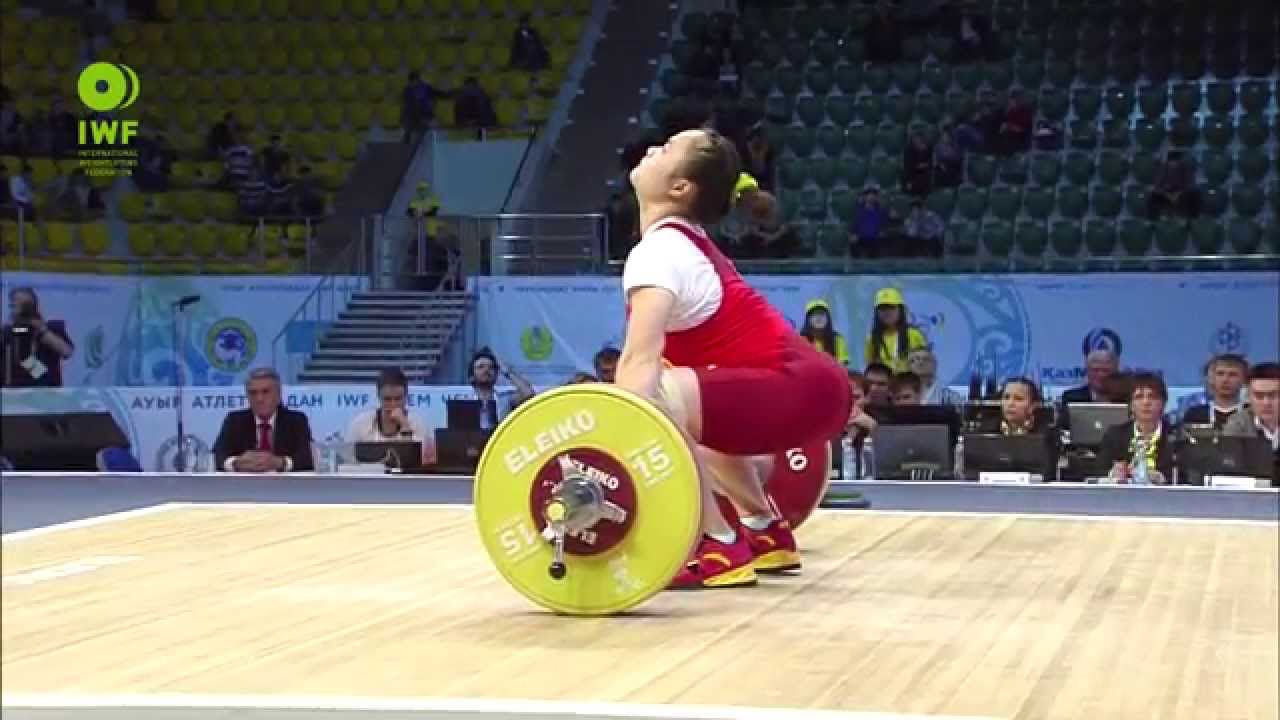 Women 58KG A Snatch 2014 World Weightlifting Championships - YouTube