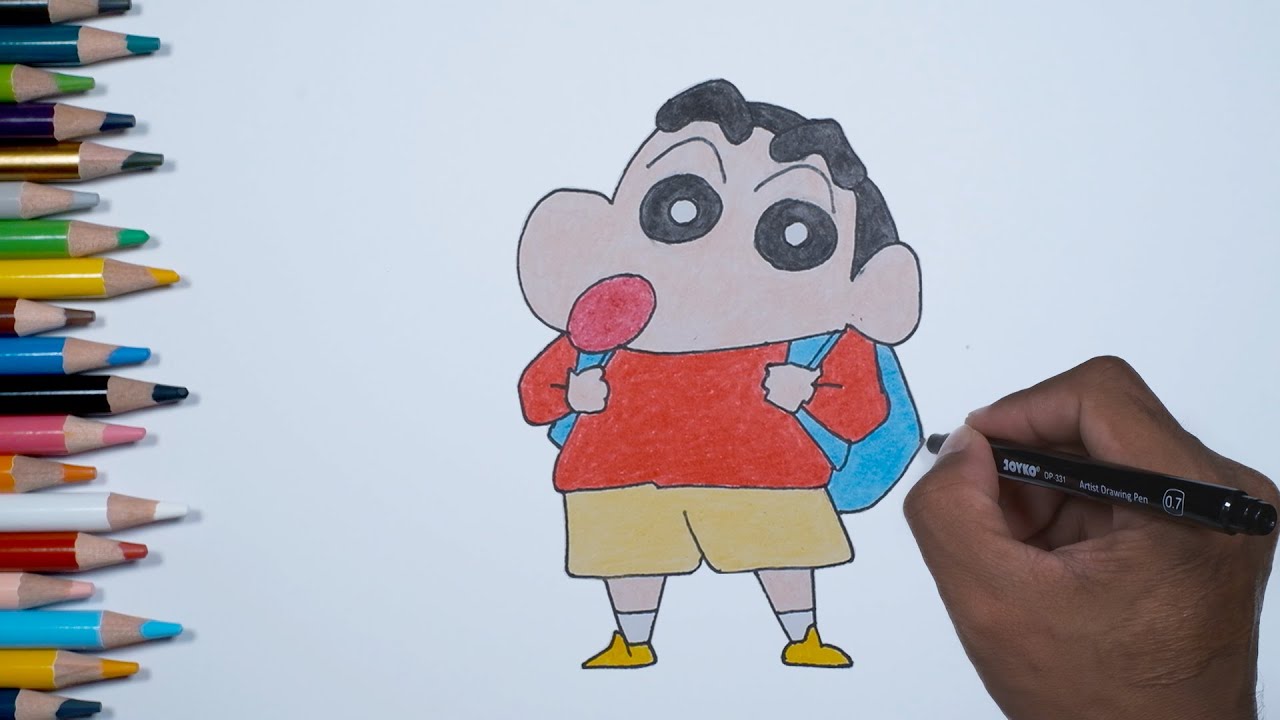 Menggambar dan Mewarnai Kartun Crayon Shinchan | How to easy Draw ...