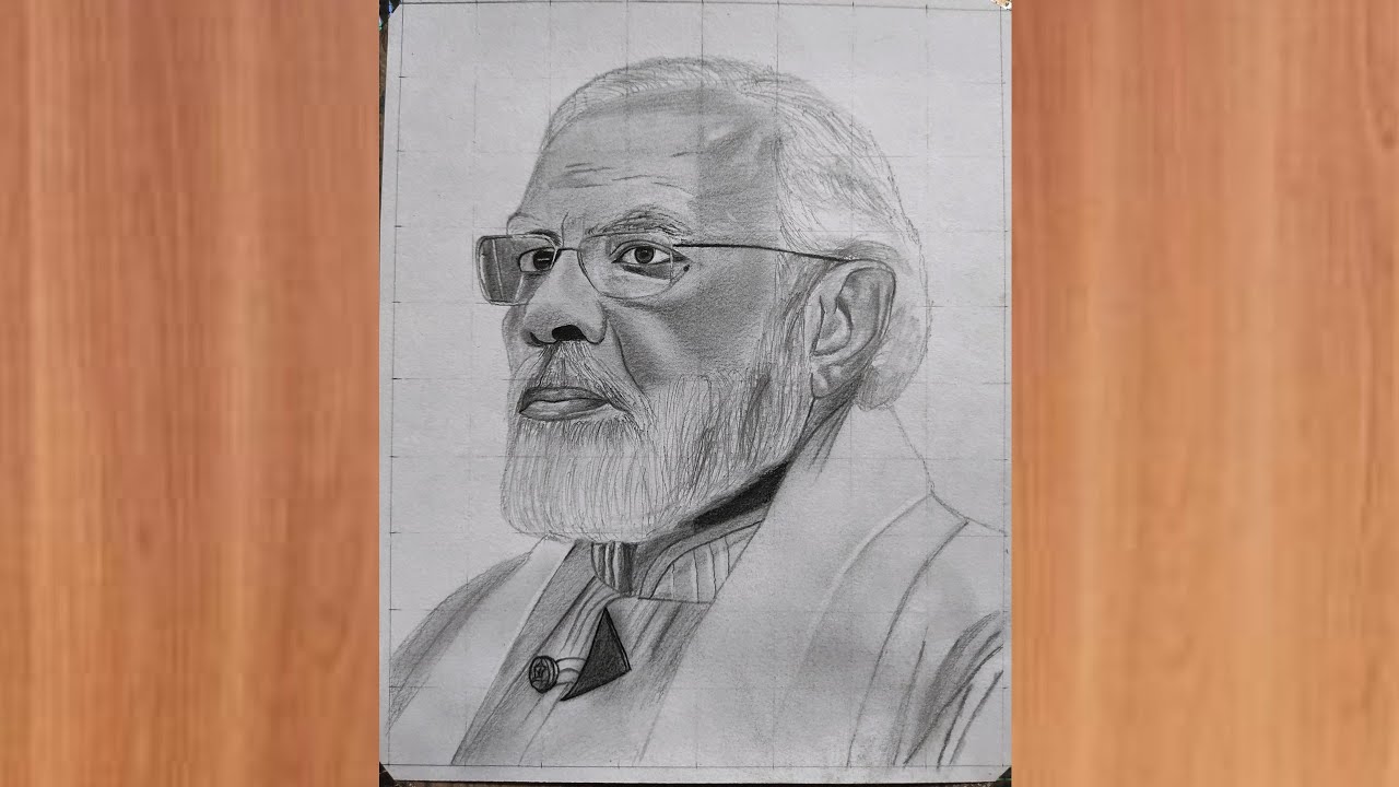Narendra Modi Drawing, Modi Ji Drawing, PM Narendra Modi | Step by step ...
