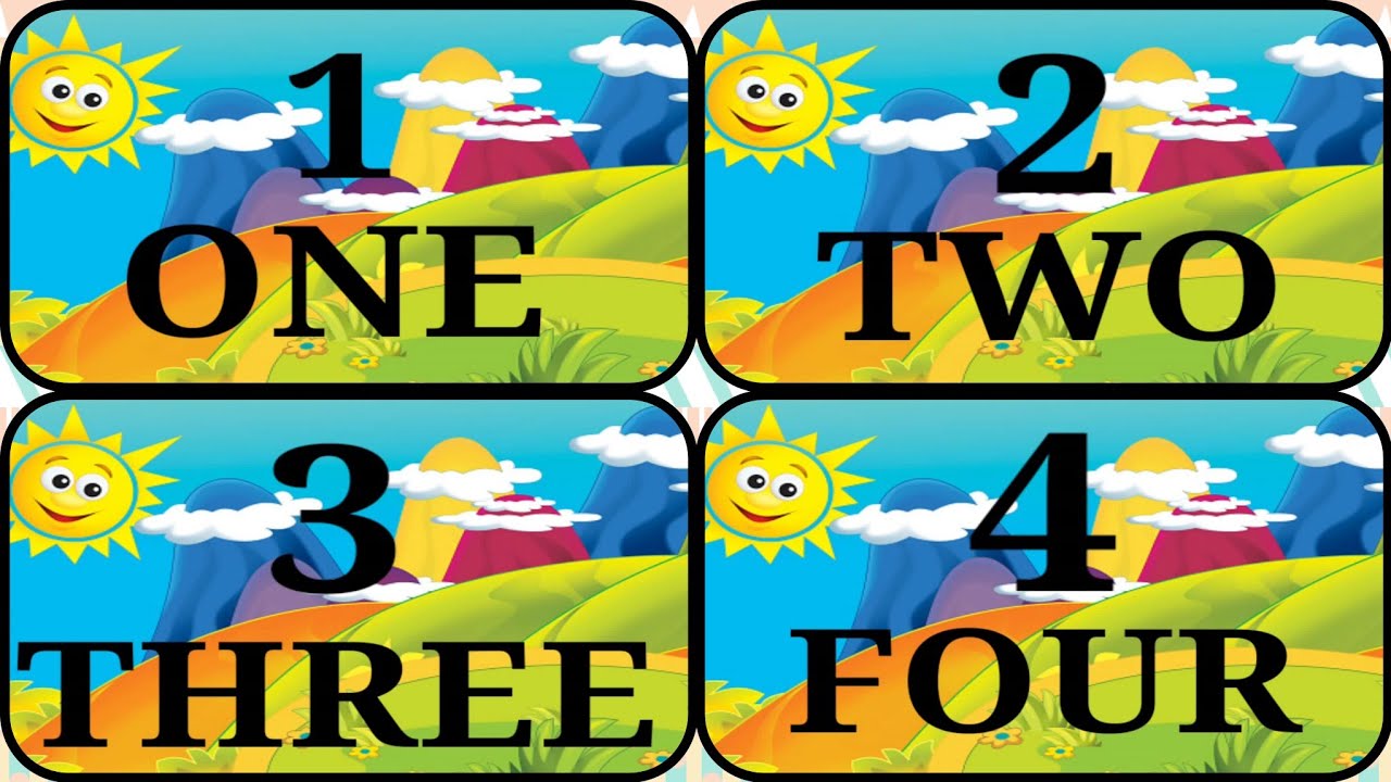 One Two Three Four Number Counting One Two Three Four In English One ...