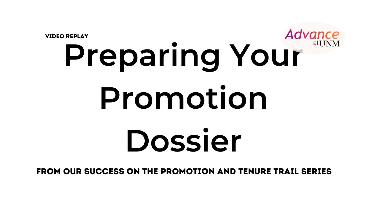 Preparing Your Promotion Dossier 2020 - YouTube