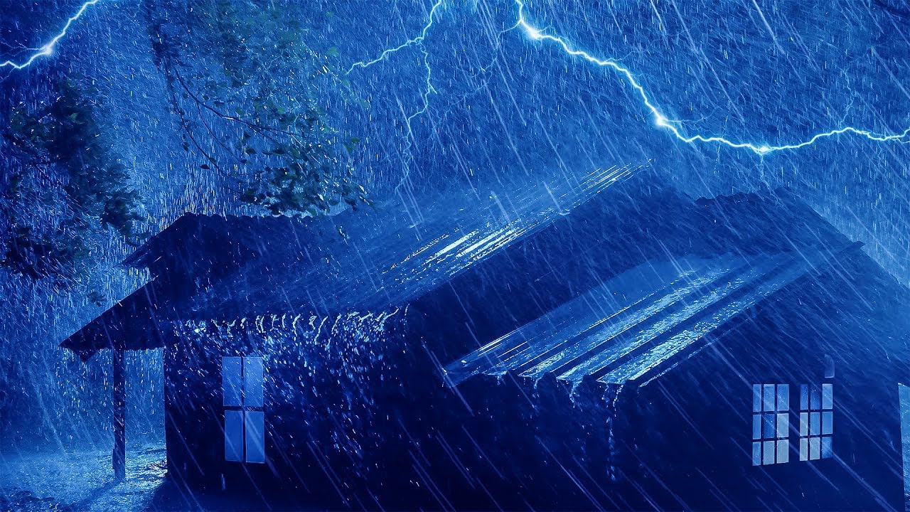 Intense Storm to Sleep Instantly, Sleep Fast ~ Heavy Hurricane Rain on ...