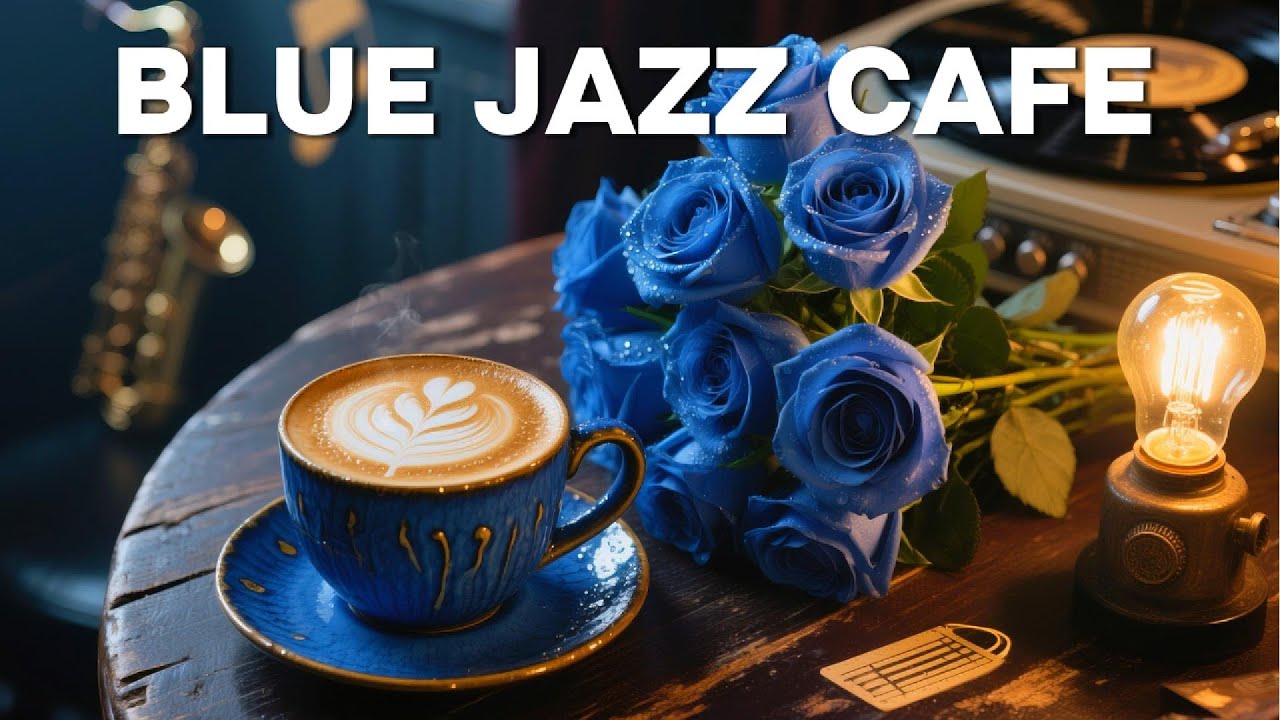 🎷 Midnight Blue Jazz Café – Relaxing Jazz Music with Blue Roses ...