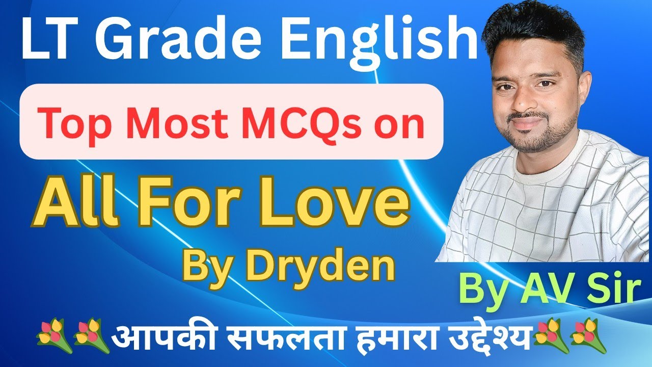 Lt Grade English|Drama|All For Love|By Dryden| Imp. MCQs| #ltgrade # ...