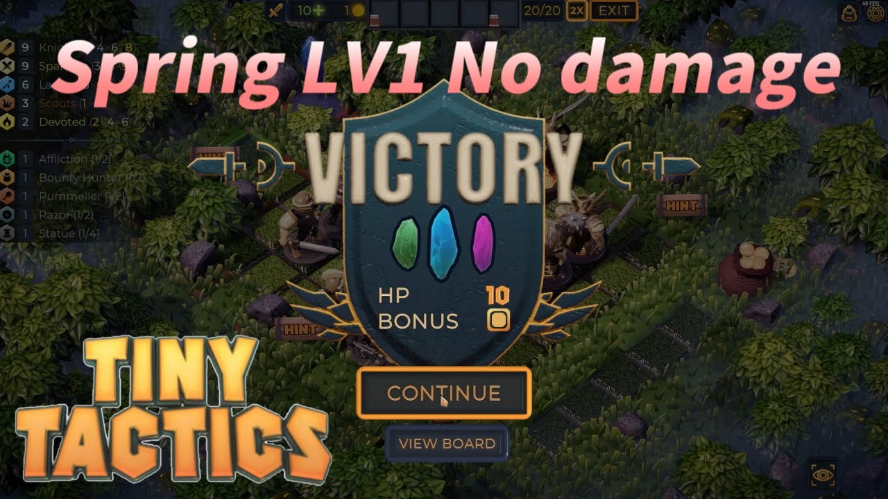 Tiny Tactics | Spring Level1 No Damage Clear | No Commentary - YouTube