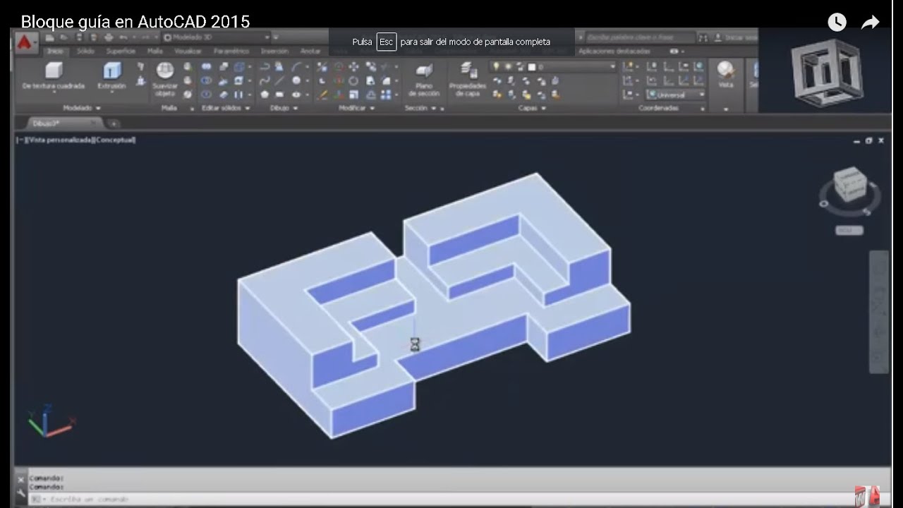 Bloque guía en AutoCAD 2015 - YouTube