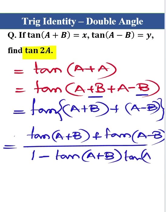 Trig Identity – Double Angle || Math Practice #shorts #maths # ...