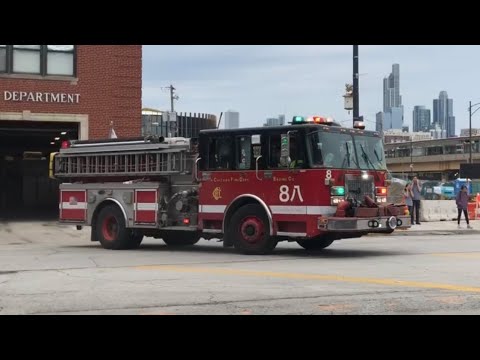 Chicago Fire Department Engine 8 and Ladder 4 Responding out of ...