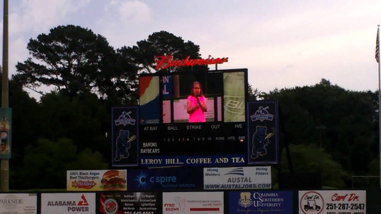 Jada Mosley National Anthem Mobile Bay Bears - YouTube