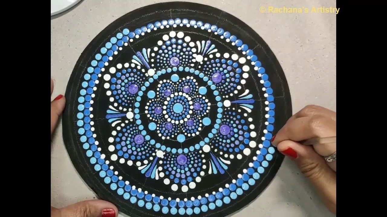 Dot Mandala Art On An 8" MDF Board #14 - YouTube
