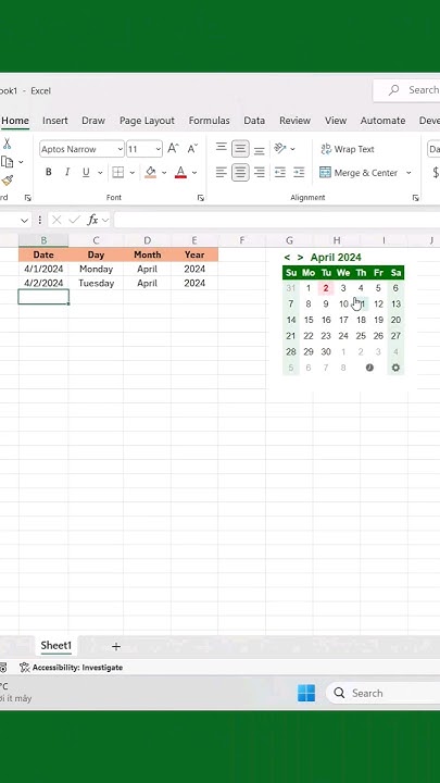 How To Create Date Picker In Excel #shorts #excel #exceltips #data # ...