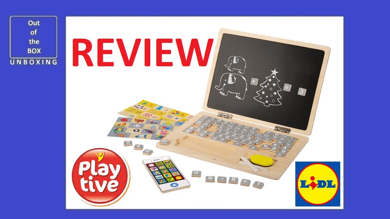 PlayTive Toy Laptop Junior Wooden educational toy REVIEW TEST (Lidl 85 ...