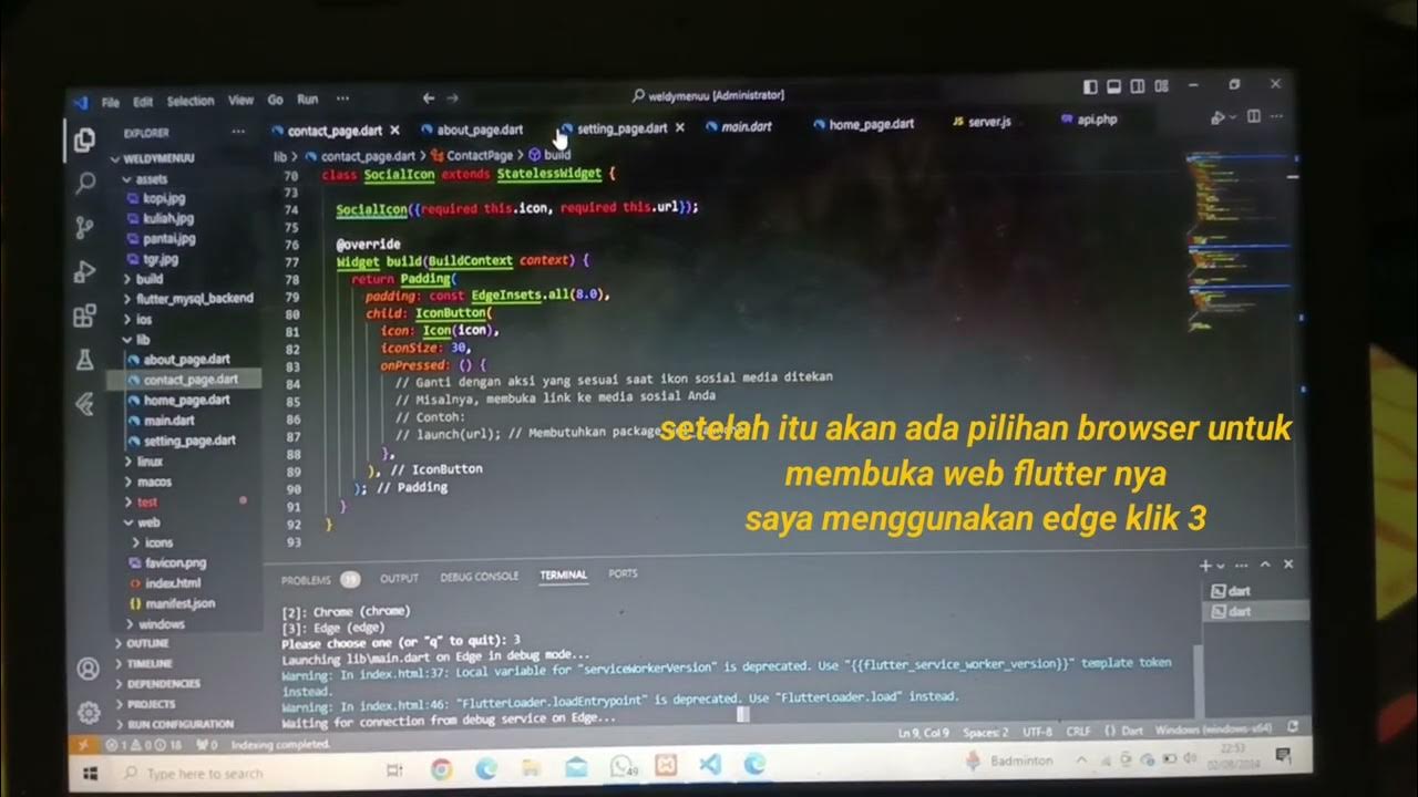 Menjalankan program konversi nama menggunakan flutter - YouTube