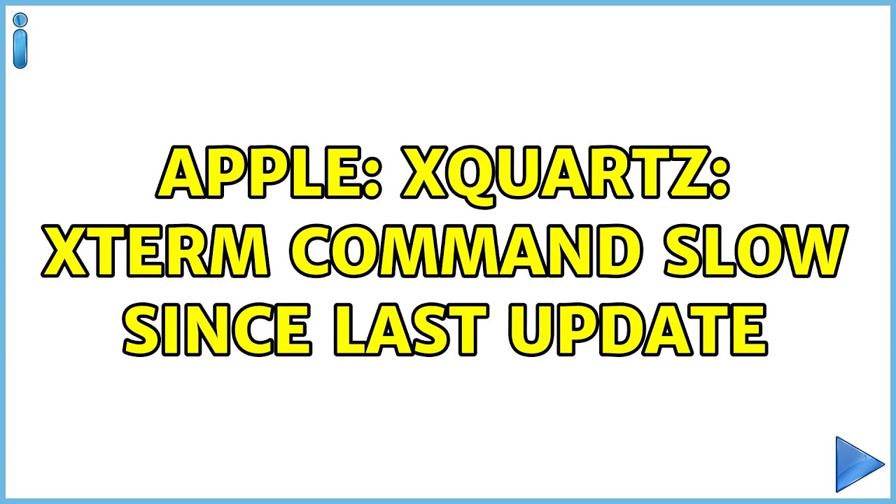 Apple: XQuartz: xterm command slow since last update - YouTube