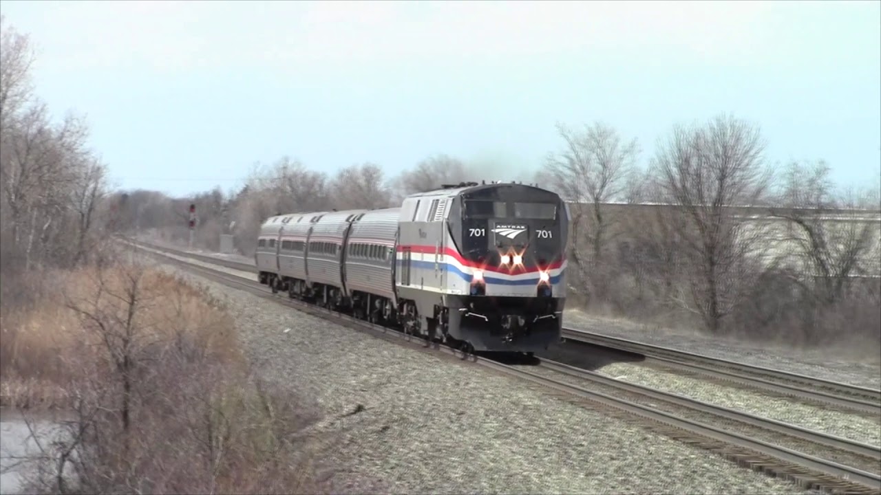 Amtrak Empire Service Unit 701 in Lancaster, NY - YouTube