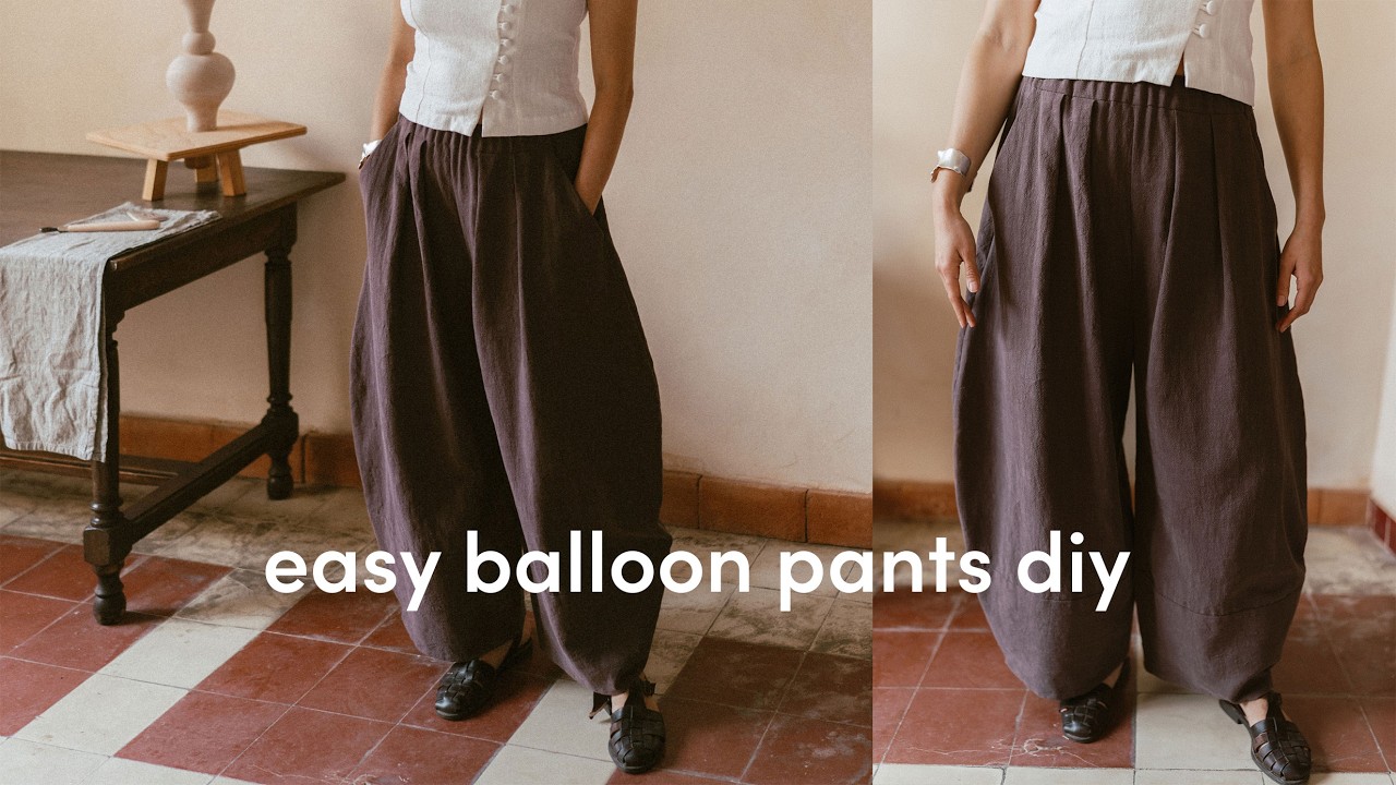 Easy Balloon Barrel Pants Tutorial | How to sew the Nikka pants - YouTube