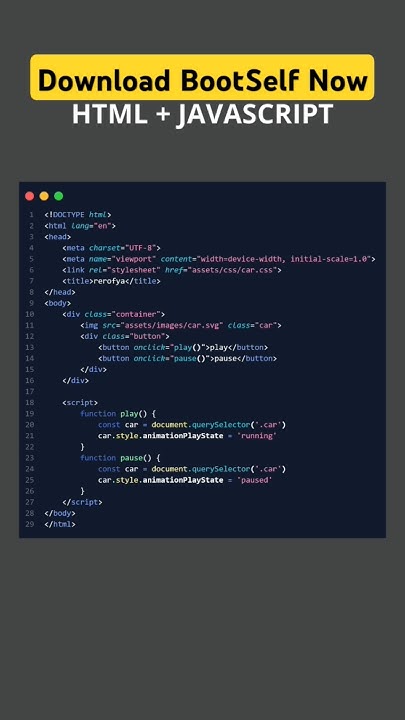 #car Animation #html #css #javascript #youtubeshorts #funny #toys #BootSelf - YouTube